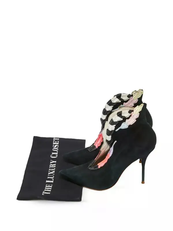SOPHIA WEBSTER Embroidered Suede Ankle Boots