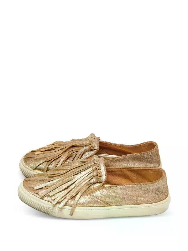 Tory Burch Suede Fringe Detail Slip-on Sneakers