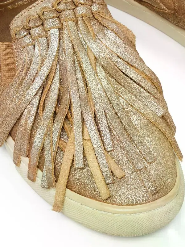 Tory Burch Suede Fringe Detail Slip-on Sneakers