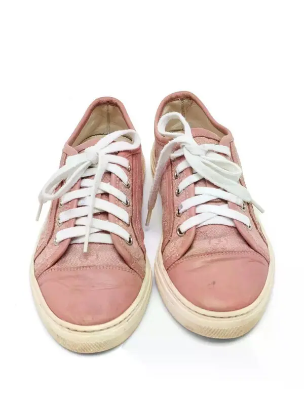Gucci Gg Canvas Leather Trim Sneakers