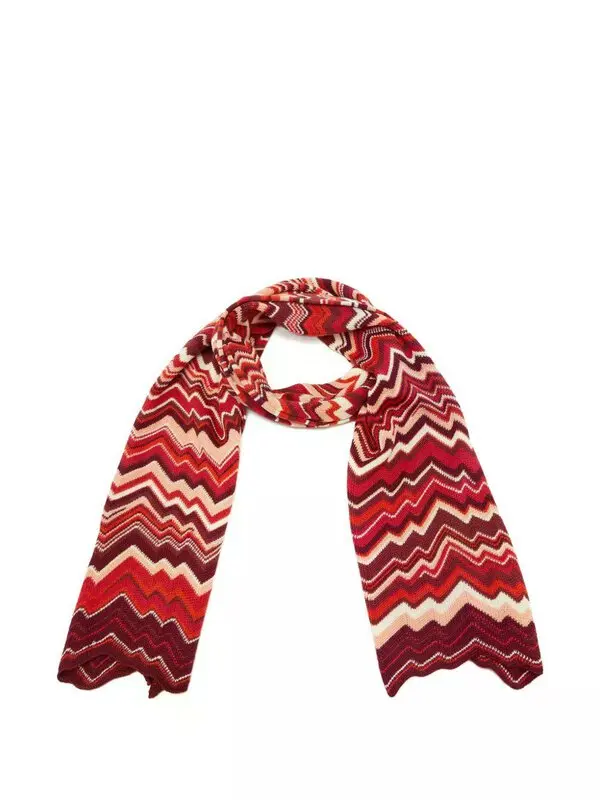 Missoni Chevron-patterned Knitted Scarf