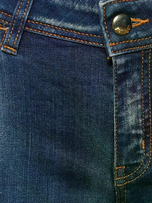 Just Cavalli Distressed Jeans With Floral Embroidery