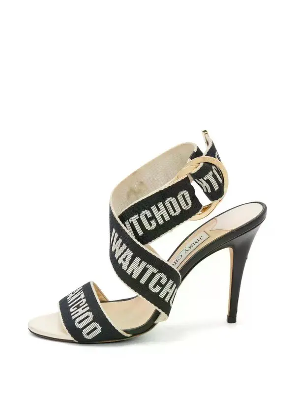 JIMMY CHOO Bailey Logo-strap Stiletto Sandals
