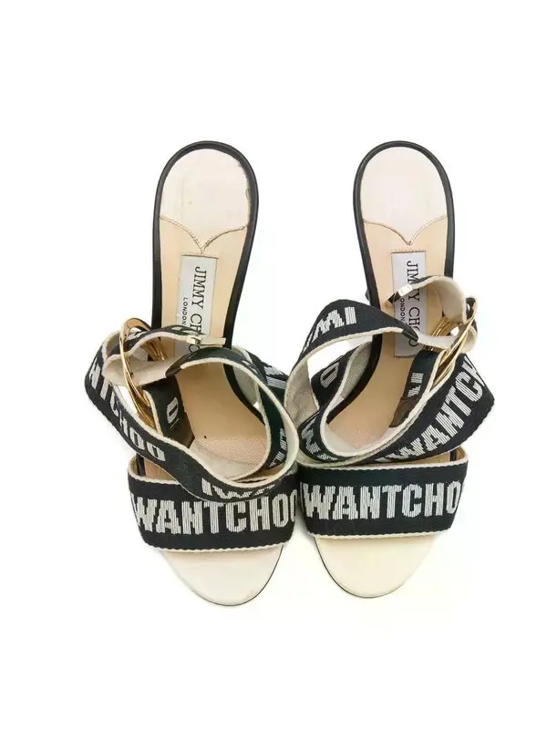 JIMMY CHOO Bailey Logo-strap Stiletto Sandals