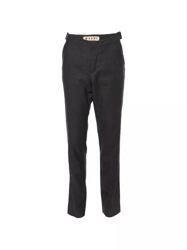 Marni Charcoal Wool Tapered Leg Trousers