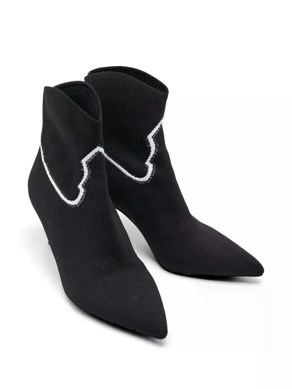 Dior Stretch-knit Cowboy Ankle Boots