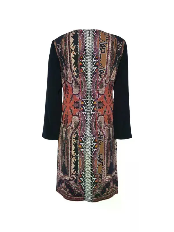 Etro Paisley Print Wool V-neck Dress