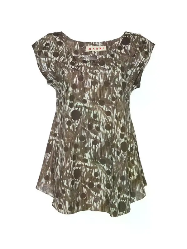 Marni Sleeveless Abstract Print Top