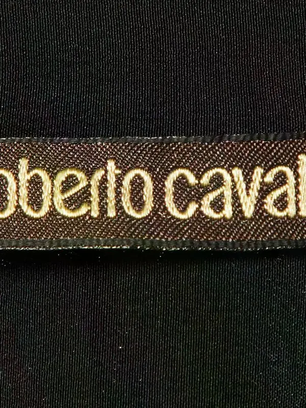 Roberto Cavalli Embellished Silk Shirt - Black