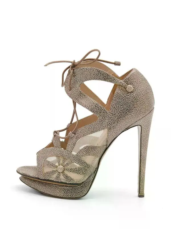 NICHOLAS KIRKWOOD Leather And Mesh Lace-up Platform Sandals