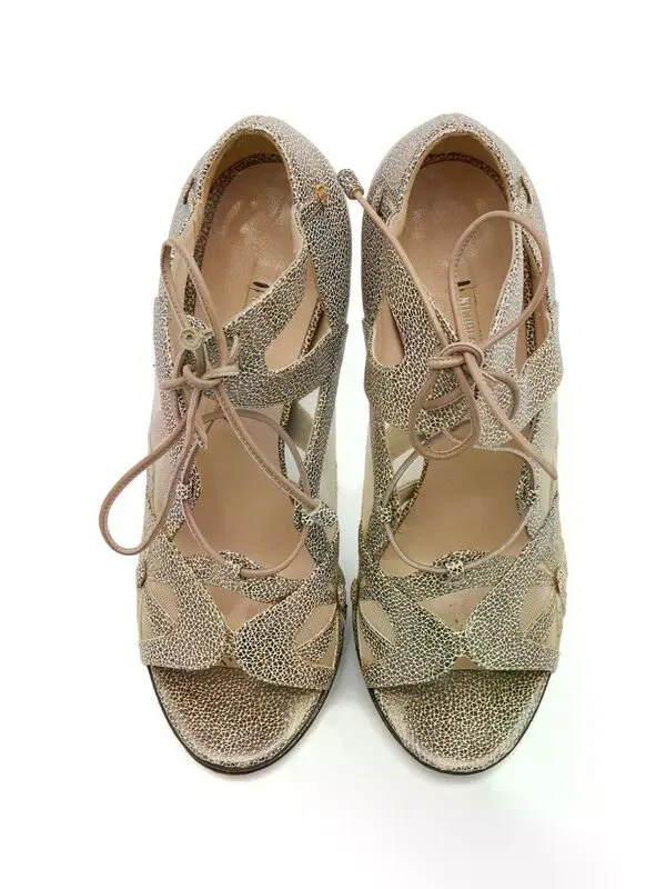 NICHOLAS KIRKWOOD Leather And Mesh Lace-up Platform Sandals