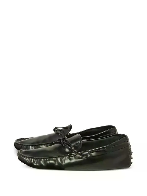 TOD'S Leather Slip-on Loafers With Pebble Rubber Sole