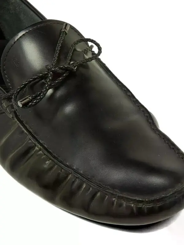 TOD'S Leather Slip-on Loafers With Pebble Rubber Sole
