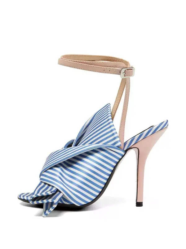N°21 Striped Knotted Sandals - Blue