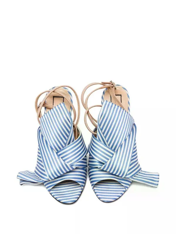 N°21 Striped Knotted Sandals - Blue