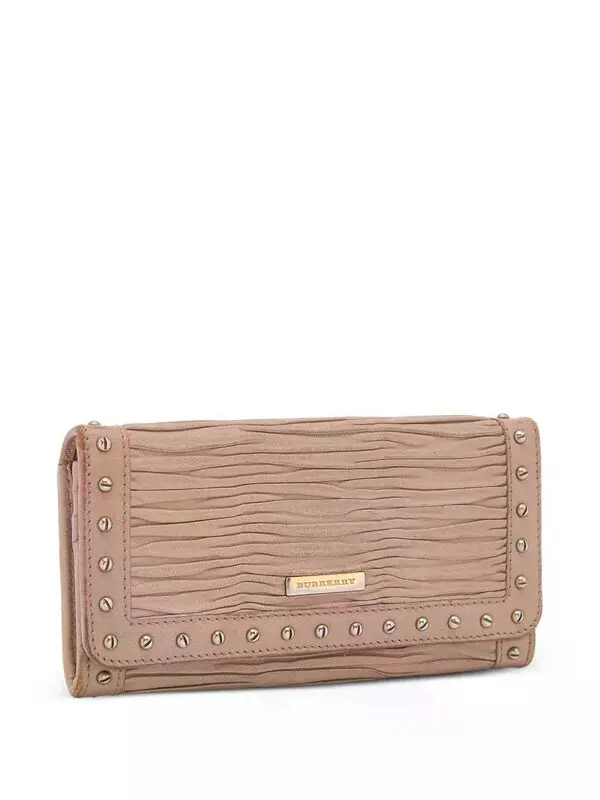 Burberry Pleated Studded Wallet - Neutrals