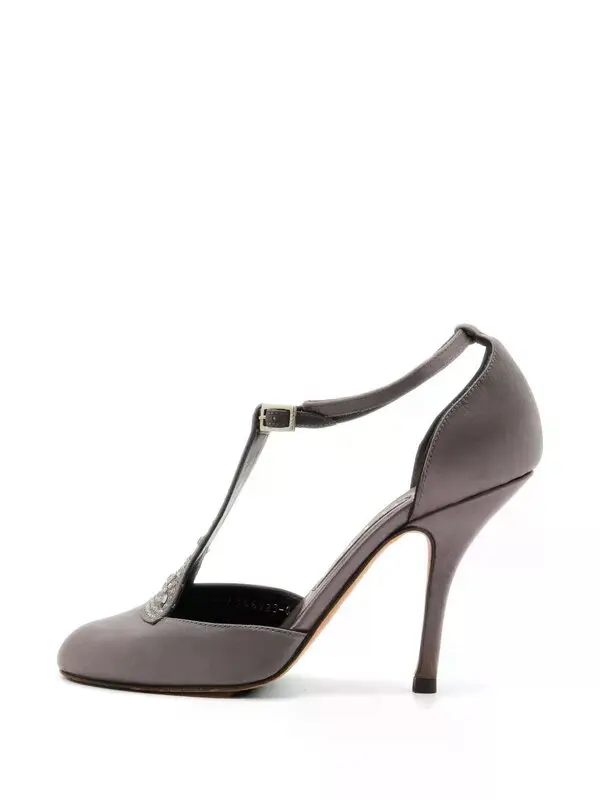 GINA Crystal-embellished T-bar Pumps
