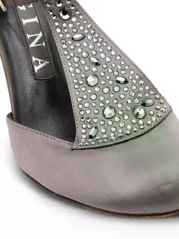 GINA Crystal-embellished T-bar Pumps