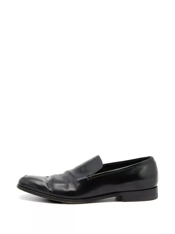 Prada Leather Square Toe Slip-on Loafers