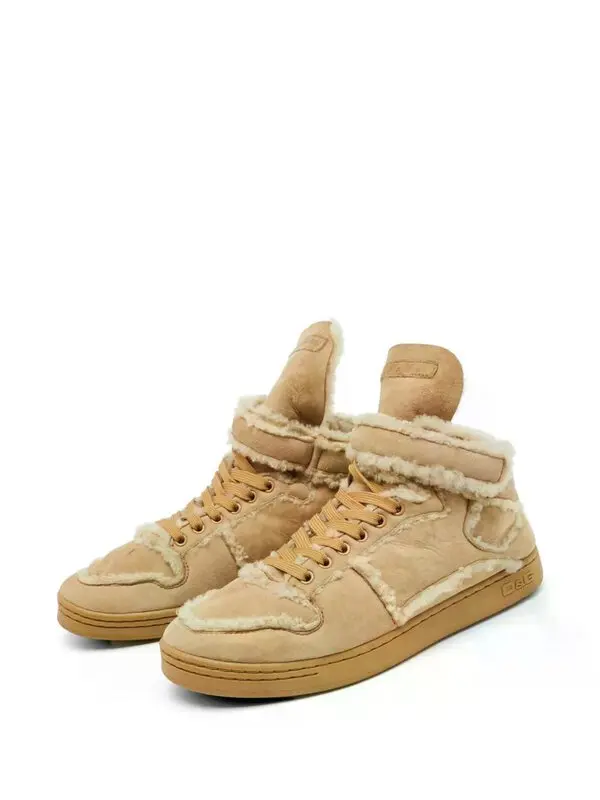 Dolce & Gabbana Shearling-trim Suede Sneakers