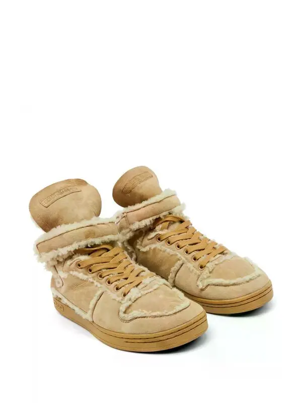 Dolce & Gabbana Shearling-trim Suede Sneakers