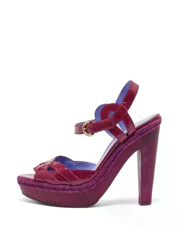 SERGIO ROSSI Patent Leather Platform Sandals