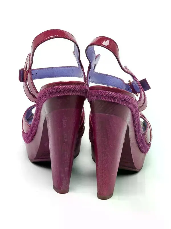 SERGIO ROSSI Patent Leather Platform Sandals