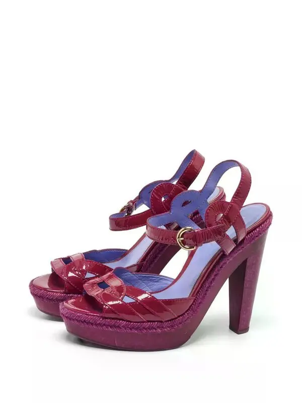 SERGIO ROSSI Patent Leather Platform Sandals