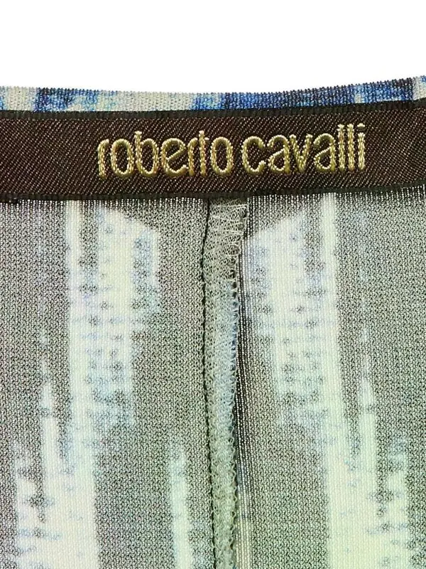Roberto Cavalli Printed Lace-detail Top