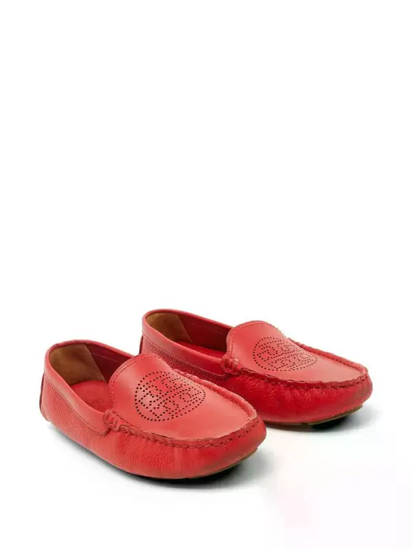 Tory Burch Perforated Logo Leather Loafers