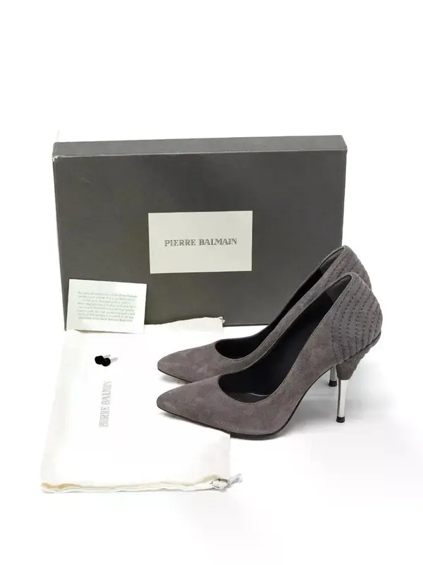 Pierre Balmain Quilted Suede Stiletto Pumps
