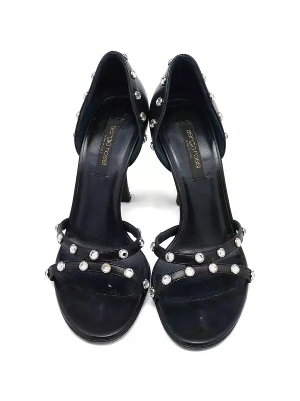 SERGIO ROSSI Embellished Strappy High Heel Sandals - Black