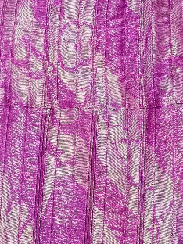 Etro Lurex Jacquard Pleated Midi Skirt
