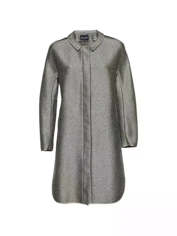 Giorgio Armani Basket-weave Zip-up Single-breasted Coat
