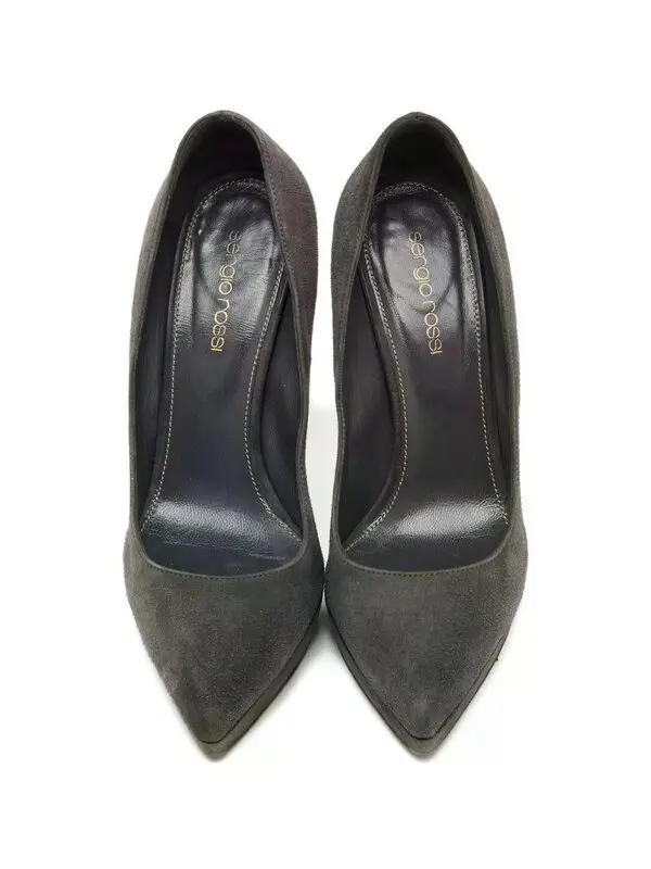 SERGIO ROSSI Suede Pointed-toe Platform Pumps