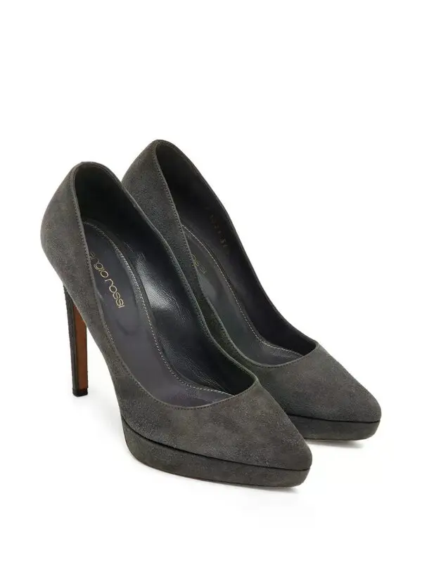 SERGIO ROSSI Suede Pointed-toe Platform Pumps