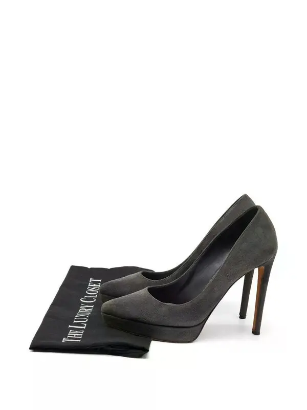 SERGIO ROSSI Suede Pointed-toe Platform Pumps