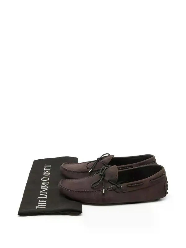 TOD'S Leather Driver Loafers - Purple