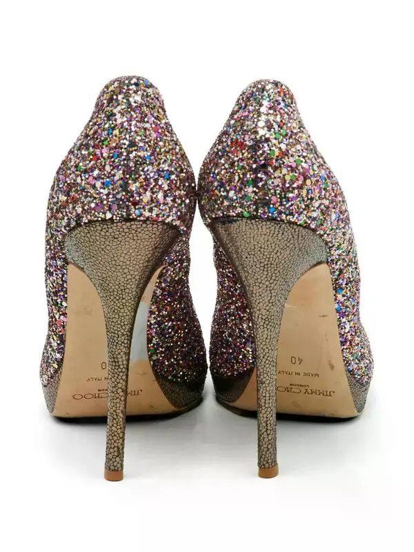 JIMMY CHOO Glitter Platform Pumps