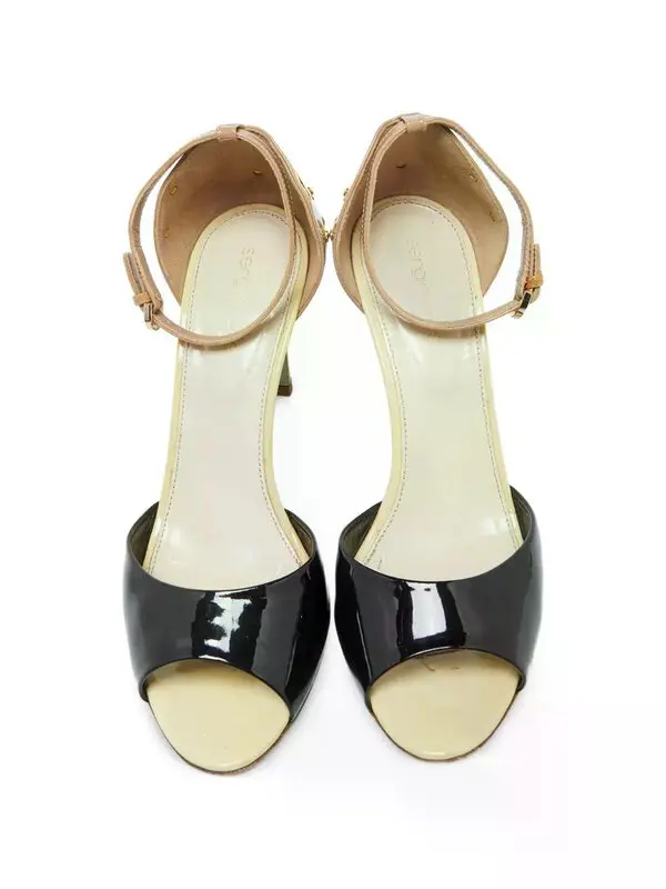 SERGIO ROSSI Patent Leather Ankle Strap Sandals