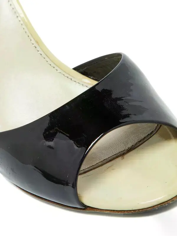 SERGIO ROSSI Patent Leather Ankle Strap Sandals