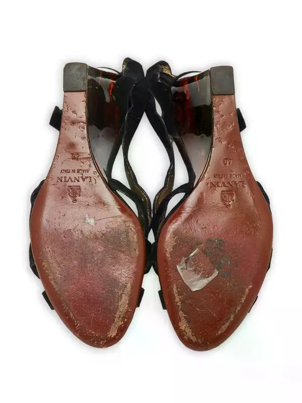 LANVIN Scalloped Slingback Wedge Sandals