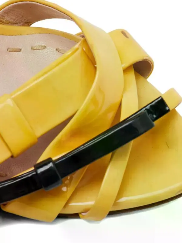 Miu Miu Bow Detail Leather Sandals