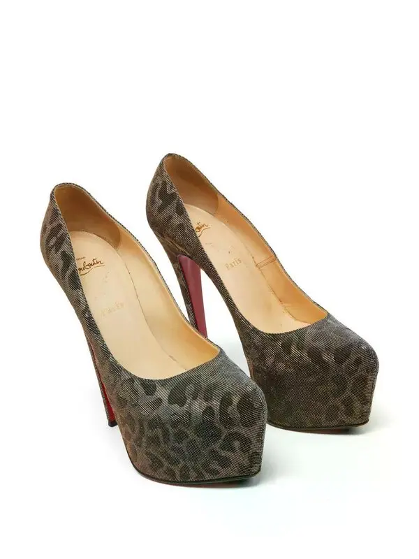CHRISTIAN LOUBOUTIN Daffodile Leopard Print Pumps - Brown
