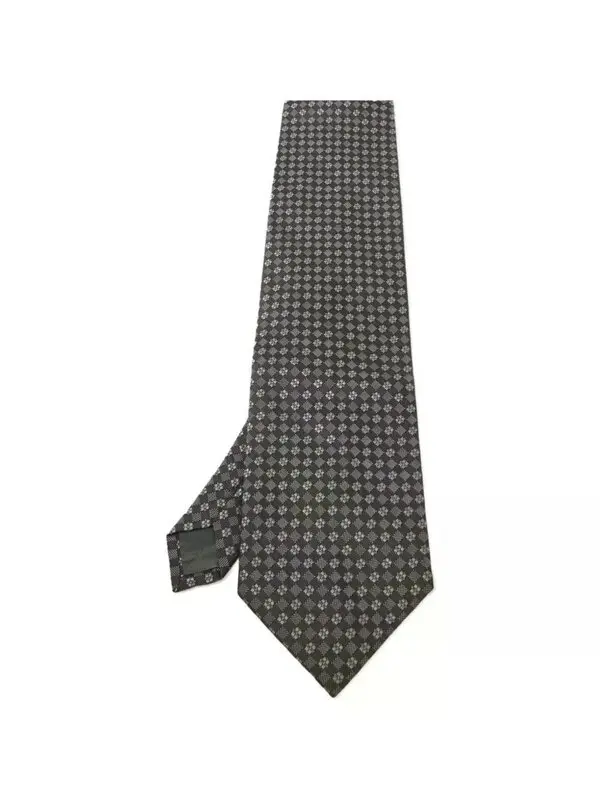 BOSS Patterned Silk Neck Tie - Grey