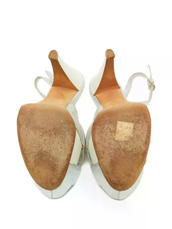 SERGIO ROSSI Slingback Platform Sandals - Silver