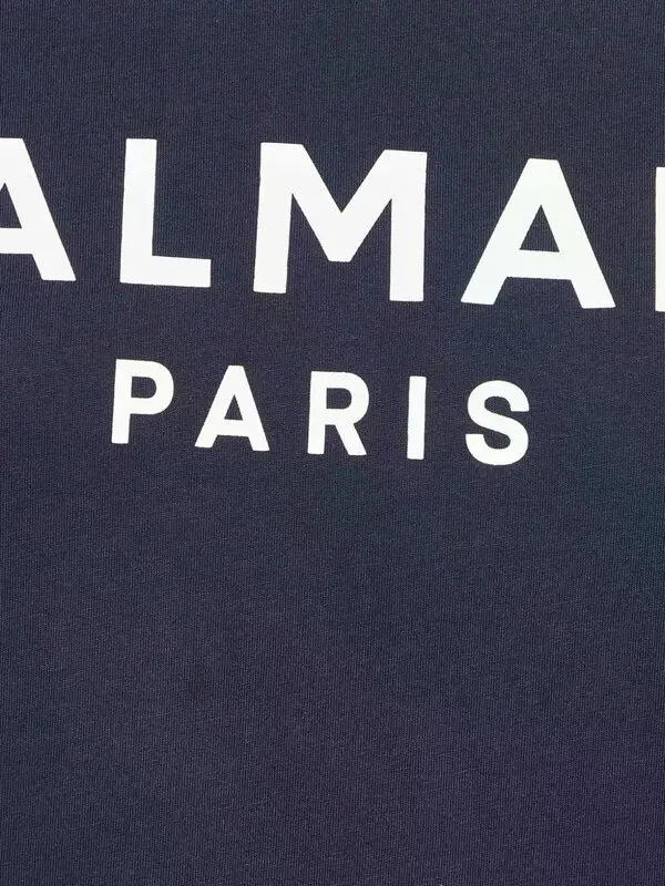 Balmain Logo Print Button Detail T-shirt