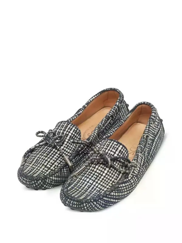 TOD'S Textured Bow Loafers