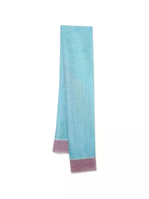 Etro Check-pattern Fringed Scarf - Blue