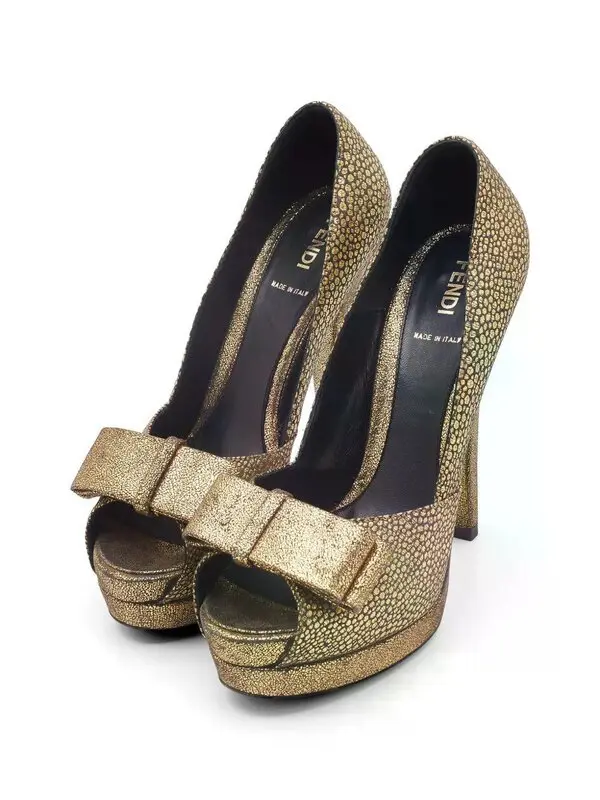 Fendi Bow Peep-toe Pumps